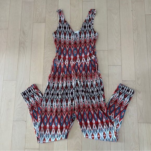 Ambiance | Pants & Jumpsuits | Form Fitting Geometric Print Jumpsuit ...